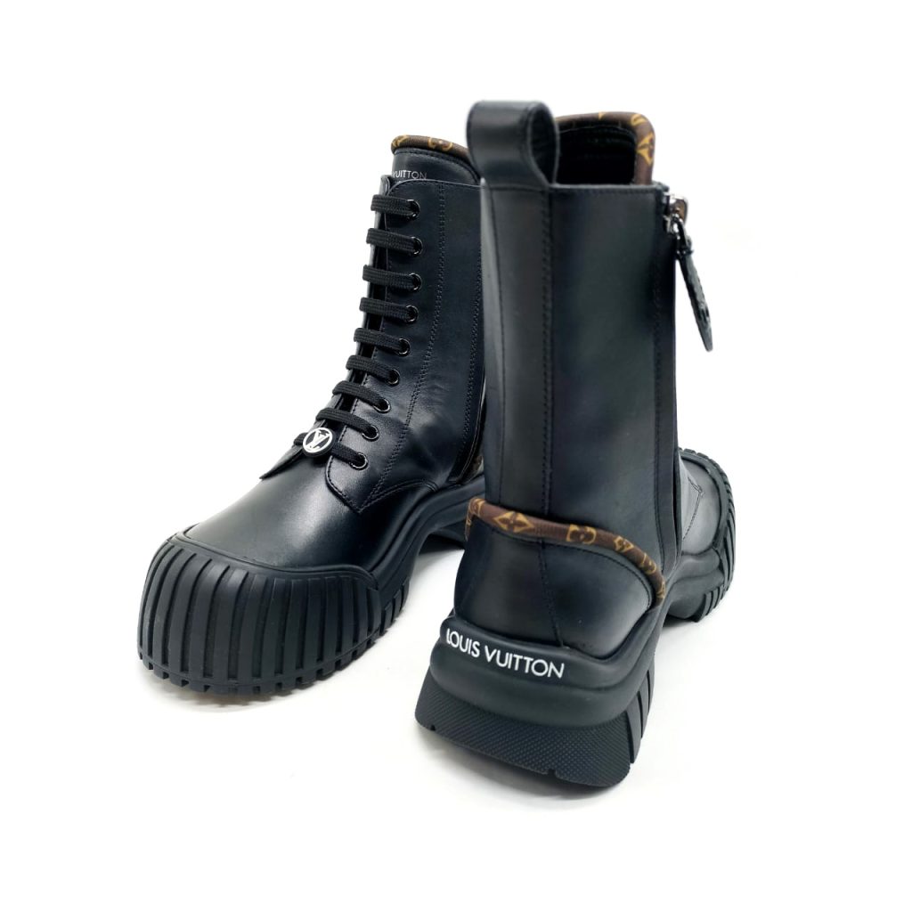 Louis Vuitton Black Ruby Flat Ranger Boots – The Luxe Closet